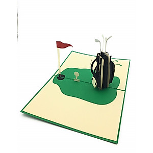 Golf lovers and enthusiasts unique pop-up card! For parents or grandfather's bday, co-workers and retirement