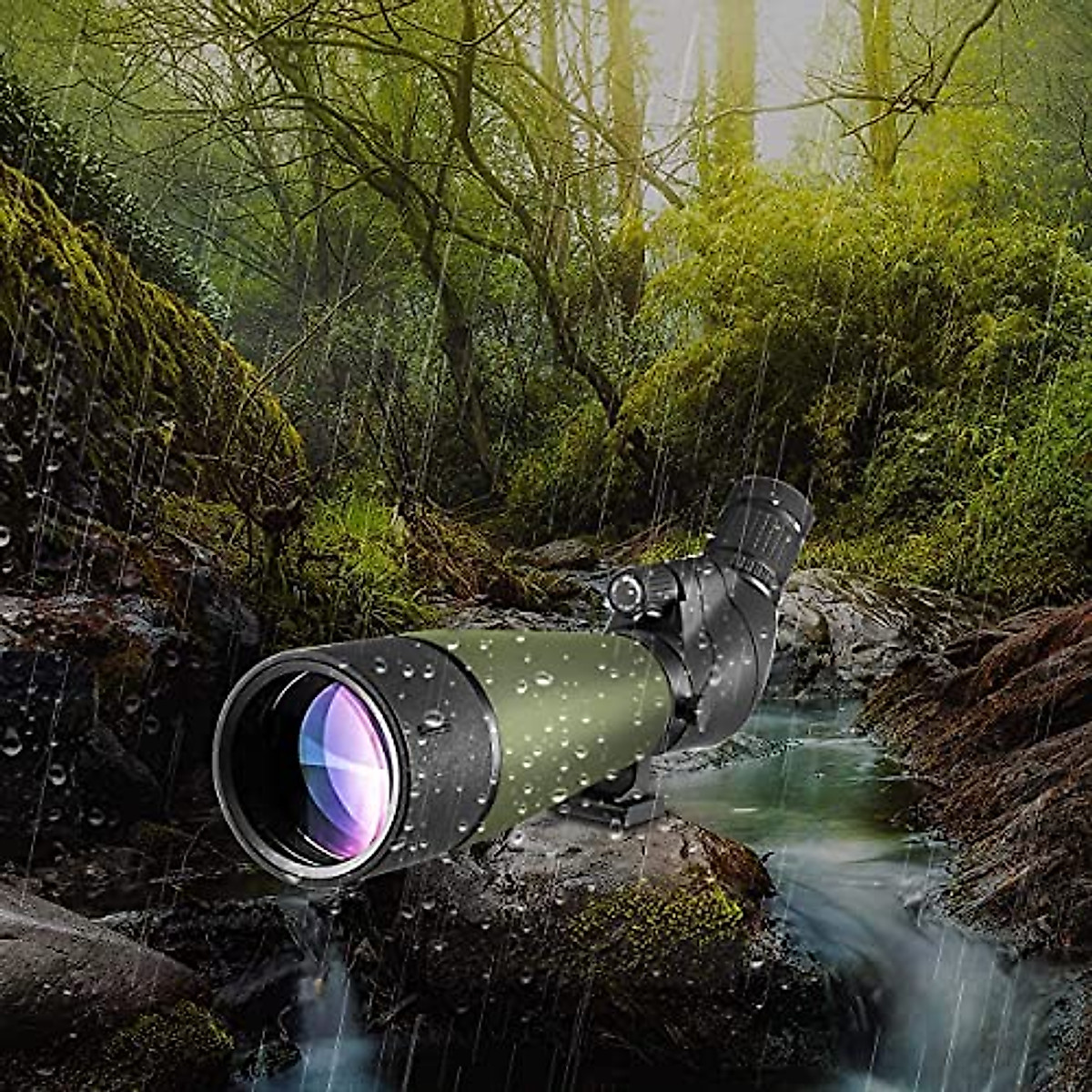 Gosky Updated 20-60x80 Spotting Scopes with Tripod, Carrying Bag and Quick Phone Holder - BAK4 High Definition Waterproof Spotter Scope for Bird Watching Wildlife Scenery1