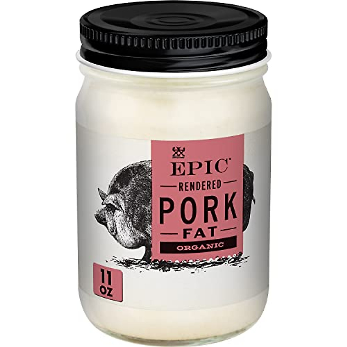EPIC Organic Pork Fat, Keto Friendly, Whole30, 11oz Jar