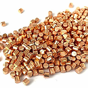 Copper Metal Nuggets 99.999% Pure Copper (Cu) Pellets Copper Raw Materials for Experiment, Research,Industry Materials, Element Collection (99.999% D3X3mm)