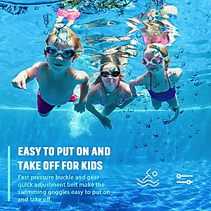 Frienda 8 Pcs Swim Goggles, Adjustable Silicone Swimming Goggles Crystal Clear Swim Glasses for Children and Teens(Mixed Colors)