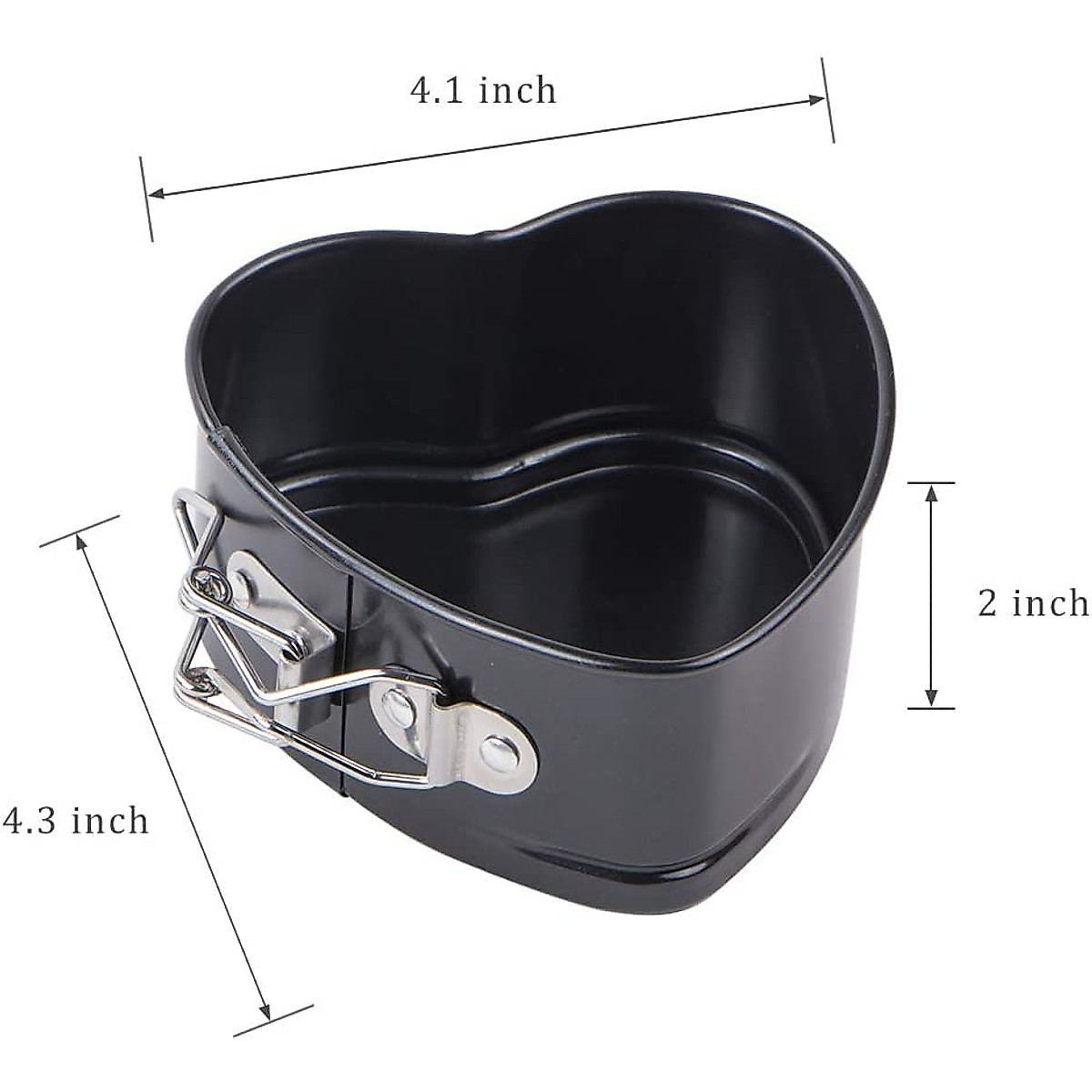 4-Inch Springform Pans Set, 4 Pack Non-Stick Cheesecake Pan, Leakproof Cake Pan, Removable Bottom Baking Pans, for Mini Cake, Pizzas and Quiches, Cheesecakes, Birthday Cake, Heart Shape