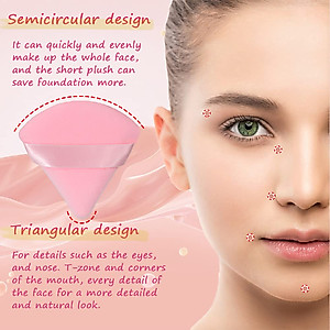 Pufandor 2Pcs Powder Puffs for Face Powder Triangle Powder Puff - Makeup Setting Powder Puff Ultra Soft Makeup Powder Puffs Velour Puffs Makeup Puffs for Powder, Makeup Puff for Women Cosmetic（Pink)
