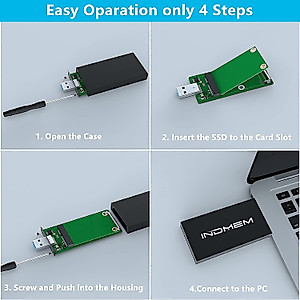 INDMEM mSATA to USB 3.0 Enclosure with 512GB mSATA SSD