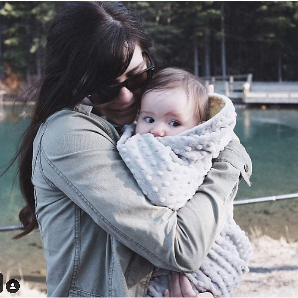 MEG ORIGINAL Minky Dot Baby Girl Blanket, Pink and Gray, 384