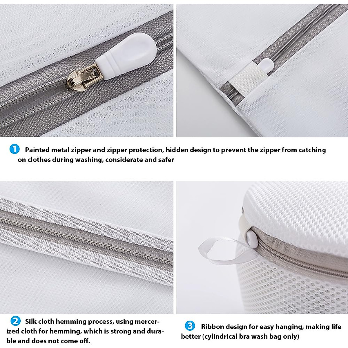 Rukinovi 4Pcs Mesh Laundry Bags,Small Fine Mesh Wash Bags for Clothes and Lingerie Wash Bag(1 Large 1 Medium 1 Small 1 Brabag) (A-1 small 1 medium 1 large)