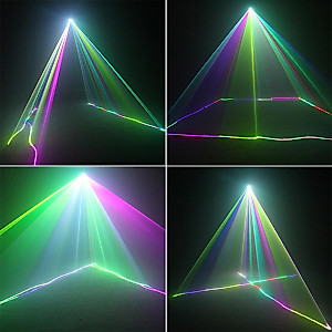 Sumger DJ Disco Stage Party Lights,Sound Activated Laser Light,DMX RGB Lazer Projector Lighting-Beam Effect with Remote Control for Christmas Halloween Karaoke Show KTV Bar Dance Gift Birthday Wedding