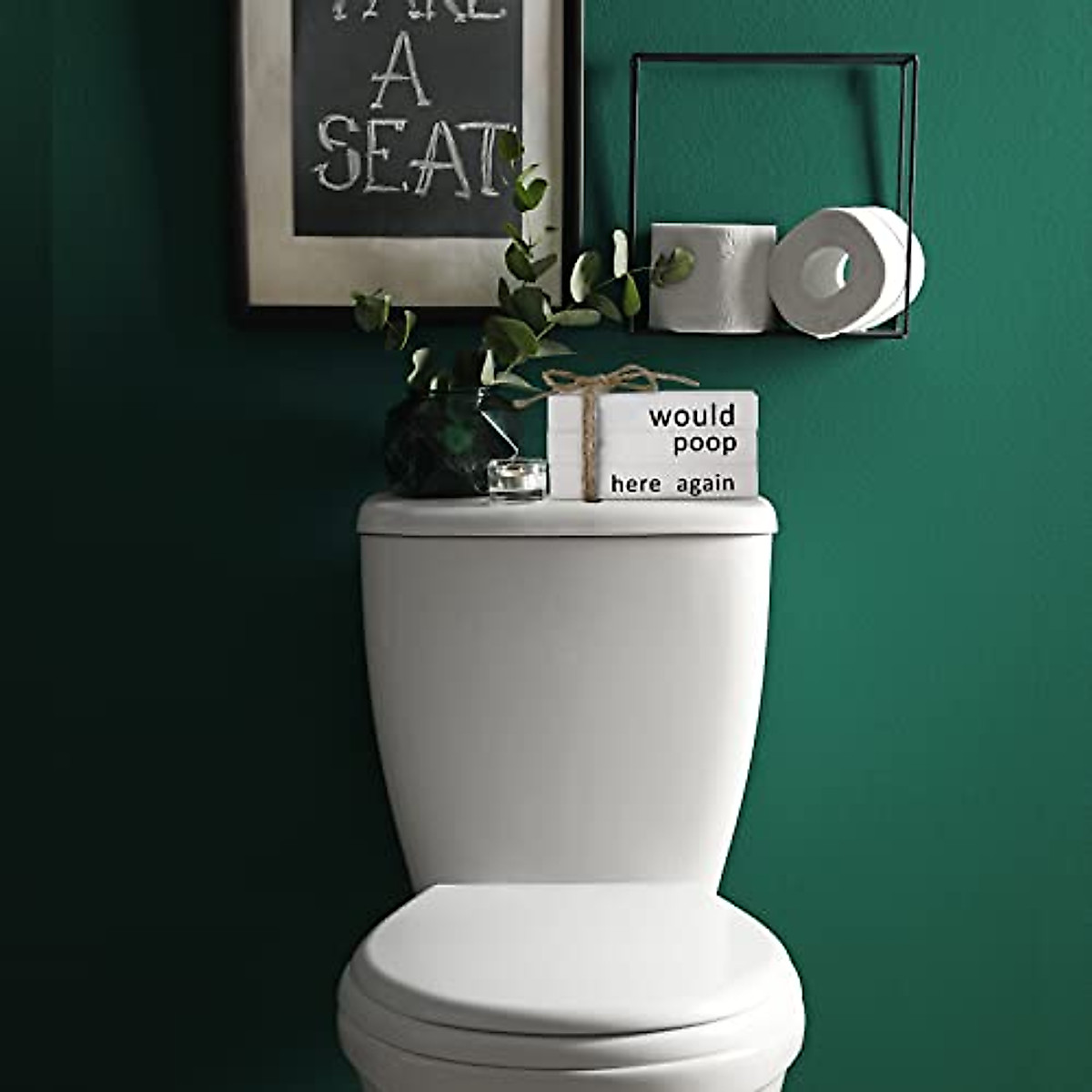 Set of 2 Wooden Farmhouse Mini Books for Bathroom Farmhouse Mini Bookstack Wooden Mini Books Farmhouse Decorative Books for Restroom Rustic Bathroom Decor for Home Shelves Accent Accessories