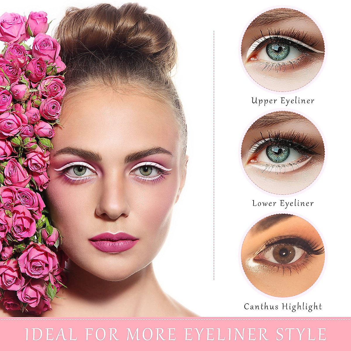 26 Pieces White Eyeliner Pencil with Sharpener Soft Strokes White Eyeliner Pencil Eye Silkworm Brighten Eye Liner Pen Multipurpose Makeup Tool for Eyeshadow Lip Liner