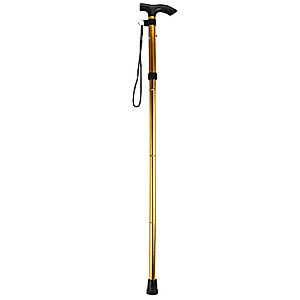 Anytec Foldable Adjustable Height Folding Ergonomic Lightweight Walking Ergonomic Stick Cane Non Slip Rubber Base Unisex (Yellow)