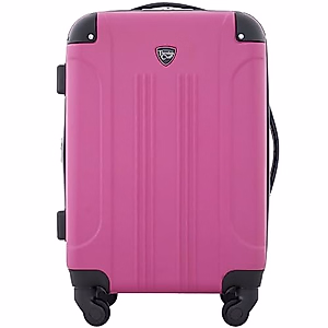 Travelers Club Chicago Hardside Expandable Spinner Luggage, Fuchsia, 20" Carry-On
