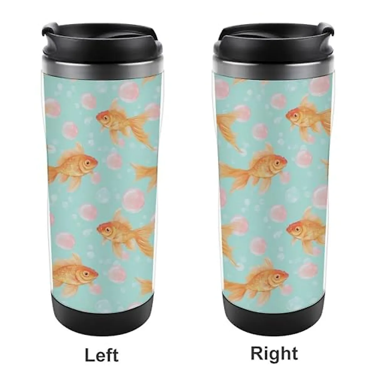 Bubblegum Fish Travel Coffee Mug Reusable Insulated Drinking Cup with Lid for Home Outdoor Works 13 Oz