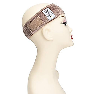 GEXWORLDWIDE GEX Beauty Flexible Velvet Wig Grip Scarf Head Hair Band Wig Band Adjustable Fastern (Nude)