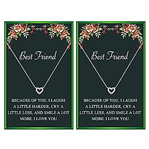 Your Always Charm Best Friend Necklaces for 2 Heart Friendship Necklace for Women Girls BFF Necklaces (silver cz necklace)