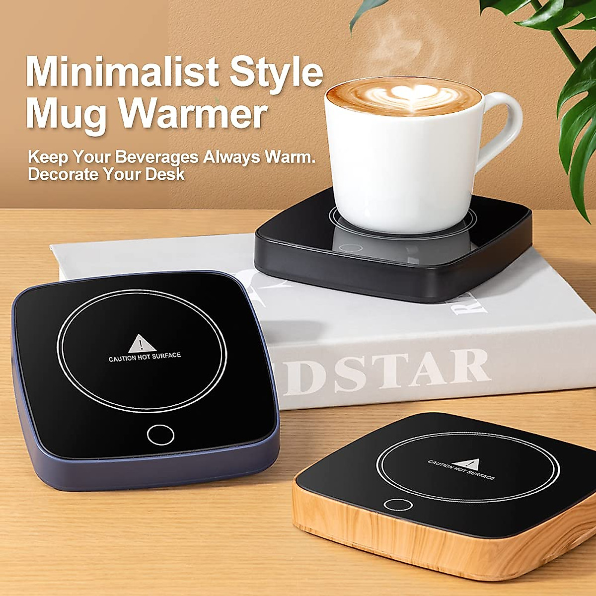 Raccoon Coffee Mug Warmer Waterproof Smart Cup Warmer with 3 Temperature Setting for Warming & Heating Coffee, Beverage, Milk, Tea and Hot Chocolate (Navy Blue)