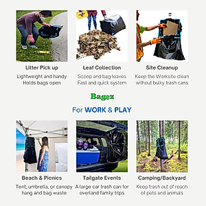 Hanging trash bag holder stand collapsible metal support rack for 20-33 gallon trash bags Portable waste bin for camping leaves laundry storage party picnic and outdoor trash can includes carry bag