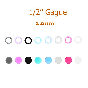 Jusway Silicone Ear Plugs Gauge Stretching Kit Ear Stretchers Lobe Ear Piercings 1/2 Gauges (32PCS)