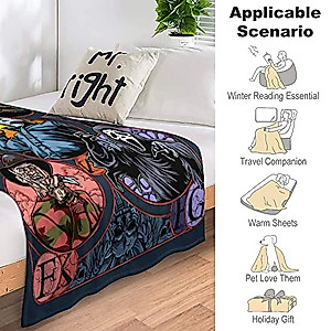 Halloween Blanket Flannel Cozy Halloween Throw Blankets Luxury Watching Blanket for Couch Bed All Season Gifts 50"X40"