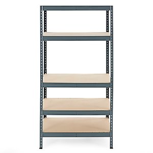 Trestles 36 x 72" Multipurpose 5 Tier Adjustable Storage Metal Frame Shelving Unit Boltless Utility Rack for Warehouses and Garages, 800 lb Capacity