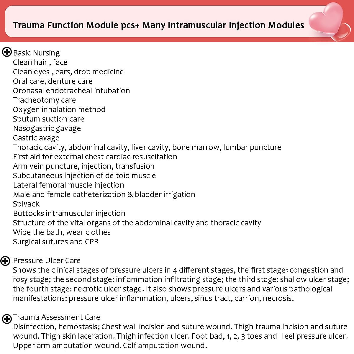 PreAsion Training Manikin Model Trauma Model Anatomical Human Model Demonstration Manikin Patient Care for Nursing Female-Male Wound Training Mannequin Patient Care Education Teaching 63’’Life-Size