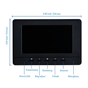 AMOCAM 8 Units Apartment Intercom System, Video Intercom Video Door Phone Kit, HD Camera 7" Monitor with ID keyfobs Unlock for 8 Household or Office