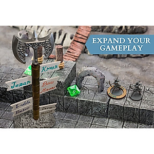 Conjurer Co. Galdor's Guild DND Initiative Tracker | Recorder Tools | Gift for Dungeons & Dragons Players, Dungeon Master/DM, or RPG Gaming | Tracking Stand | Holds 8 Flag Markers | Sword/Battle Axe