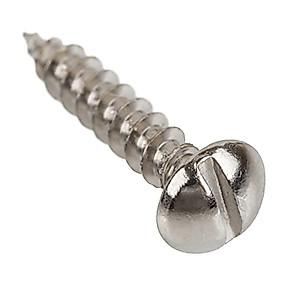 #5 x 5/8" Nickel Round Head Slot Drive Wood Screws | Pack of 25 | Self Tapping Screws for Wood Antique or Modern Furniture That Does Not Require A Countersunk Screws | SC-N558R (25)