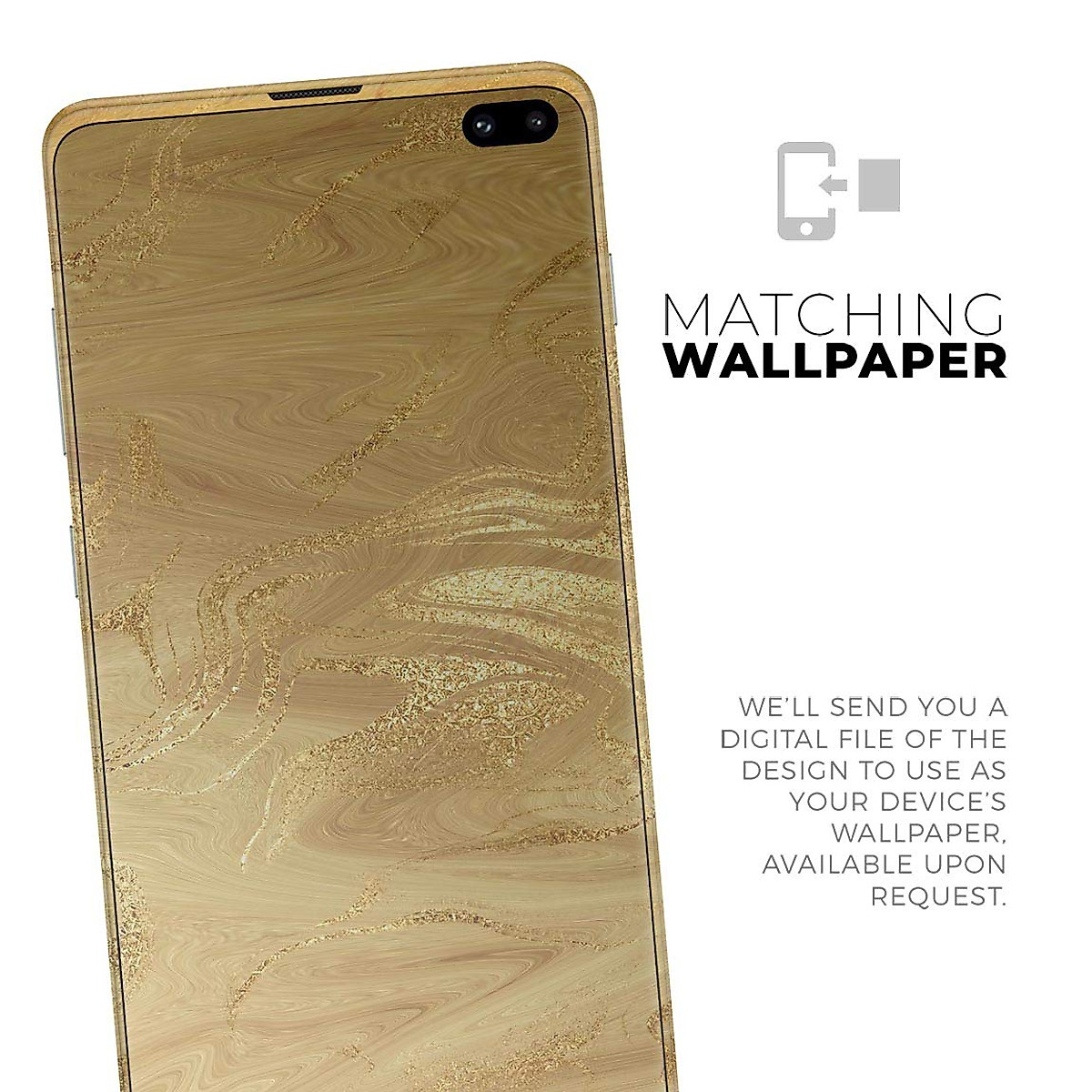 DesignSkinz Molten Gold Digital Foil Swirl V5 Protective Vinyl Decal Wrap Skin Cover Compatible with The Samsung Galaxy S20 (Screen Trim & Back Glass Skin)