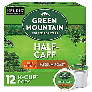 Green Mountain Coffee Roasters Half Caff Keurig Single-Serve K-Cup pods, Medium Roast Coffee, 12 Count