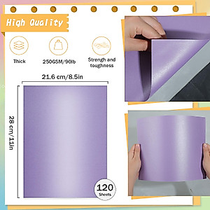 120 Sheets Purple Shimmer Cardstock 8.5 x 11 Inch Metallic Paper, 250gsm/92lb Double Sided Card Stock Pearlescent Paper for Invitations, Certificates, Crafts, DIY Cards