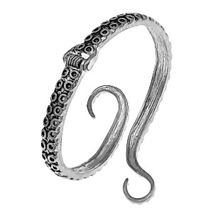 RechicGu Vintage Silver Octopus Tentacle Animal Sea Ocean Hinged Open Bracelet Bangle Cuff Scary Horror Goth