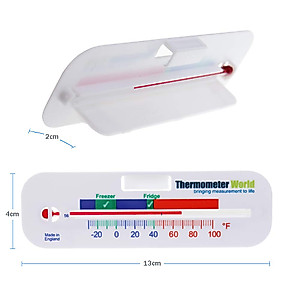 Twin Pack Refrigerator Thermometer 2 Pack for Fridge Freezer Chiller Cooler Temperature Gauge