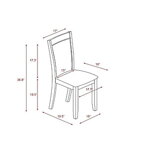 East West Furniture DLMZ5-AB6-50 5 Piece Dining Room Furniture Set Includes a Round Dining Table with Dropleaf and 4 Dark Gotham Grey Linen Fabric Parson Chairs, 42x42 Inch, Wirebrushed Black