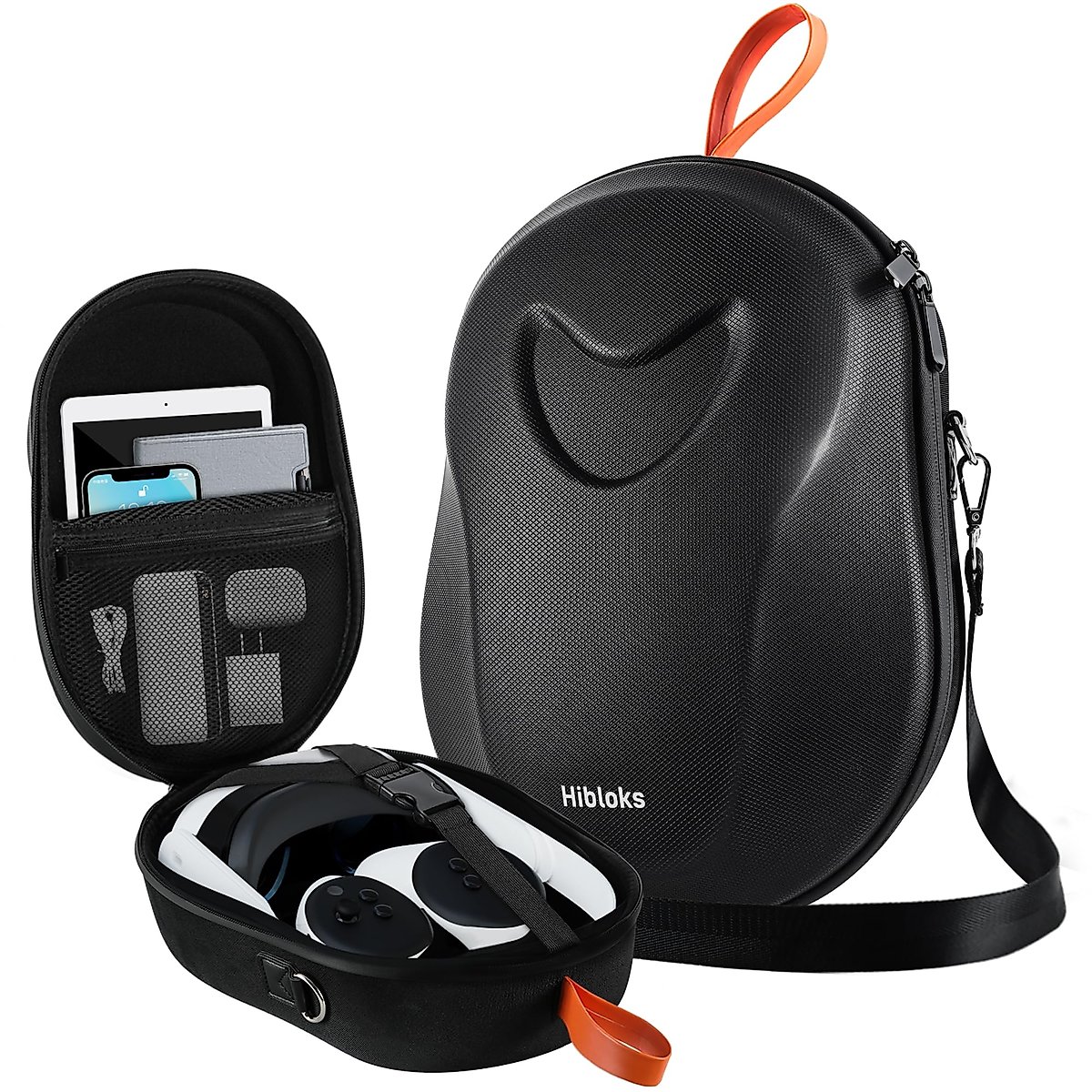 RCGEEK HiBloks Carrying Case for Meta Quest 3 Accessories, Hard Travel Case for Oculus Quest 3 All-in-One VR Headset and Controllers, Quest 3 Backpack Portable Storage Bag