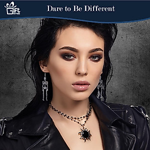 GiftAmaz Gothic Gifts for Women, Goth Theme Box with Gothic Coffee Mug, Goth Skull Candle, Gothic Skull Earrings, Blanket and More, Christmas Party Basket Gothic Gifts for Teens Girls Friend