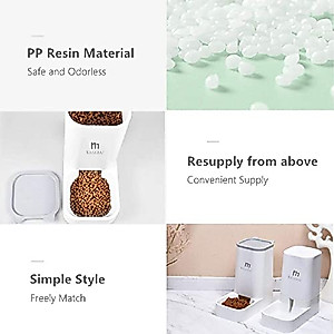 Marchul Cat Dog Feeder and Waterer Pet Self-Dispensing, Automatic Cat Feeders, Cat Food Dispenser, Gravity Food Feeder and Waterer Set with Pet Food Bowl for Pets Puppy Kitten (Feeder+Waterer)