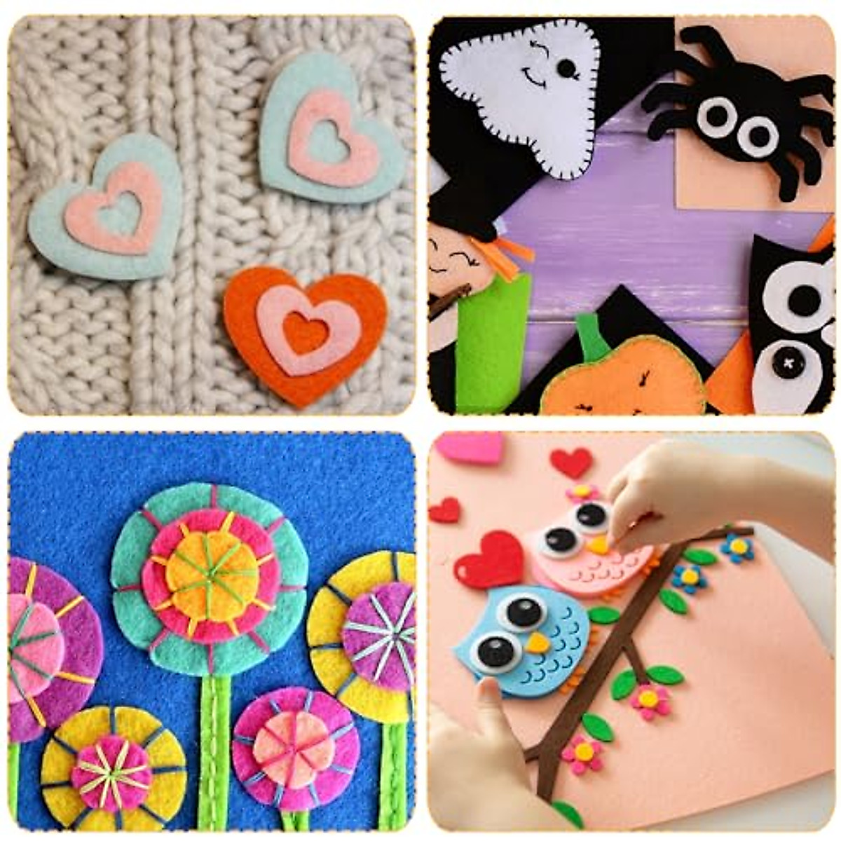 Felt Sheets for Crafts 9PCS 11.8 * 7.9in Wool Stiff Felt Sheets Soft Fabric Skin Felt DIY Patchwork Rug Arts and Crafts Fabric Pieces (Black+White+Gray)