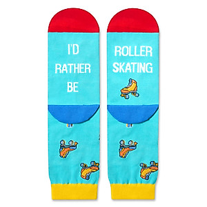 Zmart Roller Skate Gifts Roller Skating Gifts Skater Gifts For Women Men, Funny Roller Skate Socks Roller Skating Socks Skater Socks