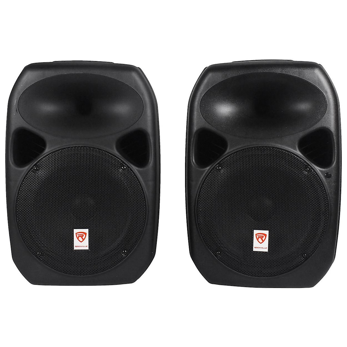 Rockville Power GIG RPG-122K All In One DJ/PA Package (2) 12" DJ/PA Speakers 1000 Watts Peak Power/250 Watts RMS with Built in Bluetooth, USB/SD Player, FM Tuner, Speaker Stands and a Wired Microphone
