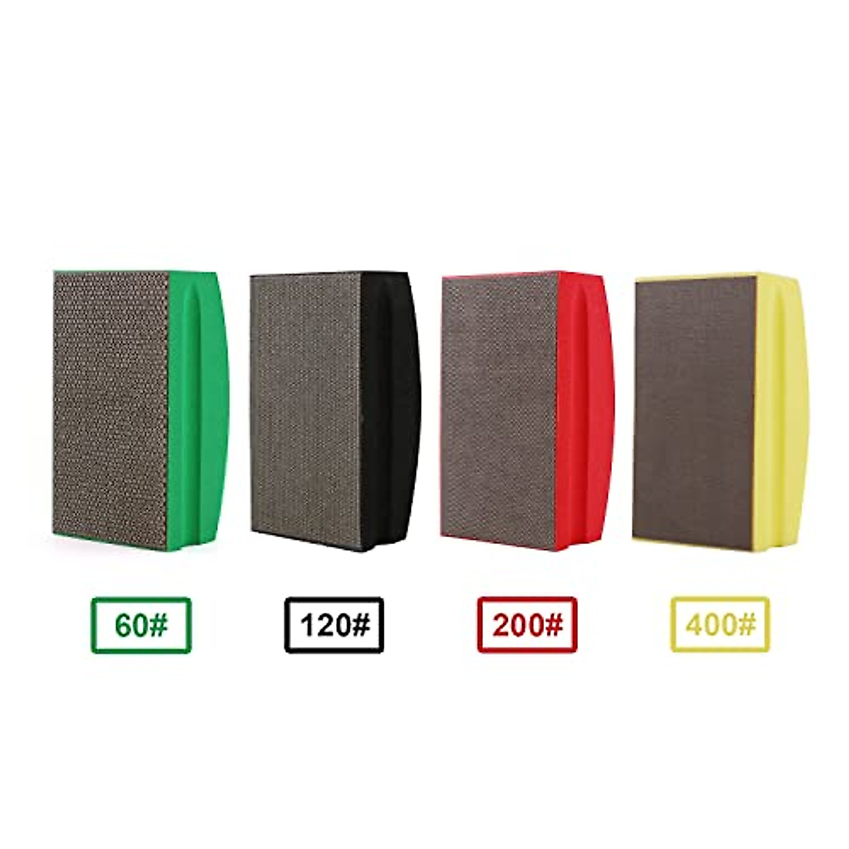 YDROWN Diamond Hand Polishing Pads Foam Back for Glass Granite Marble Concrete Stone Sanding and Polishing (4pcs/Set)