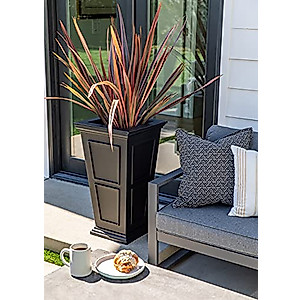 Veradek Fairmont Tall Plastic Planter - Large Outdoor Planter for Front Porch | Crack Resistant All-Weather Use | Classic Estate Design for Tall Plants, Flowers, Trees
