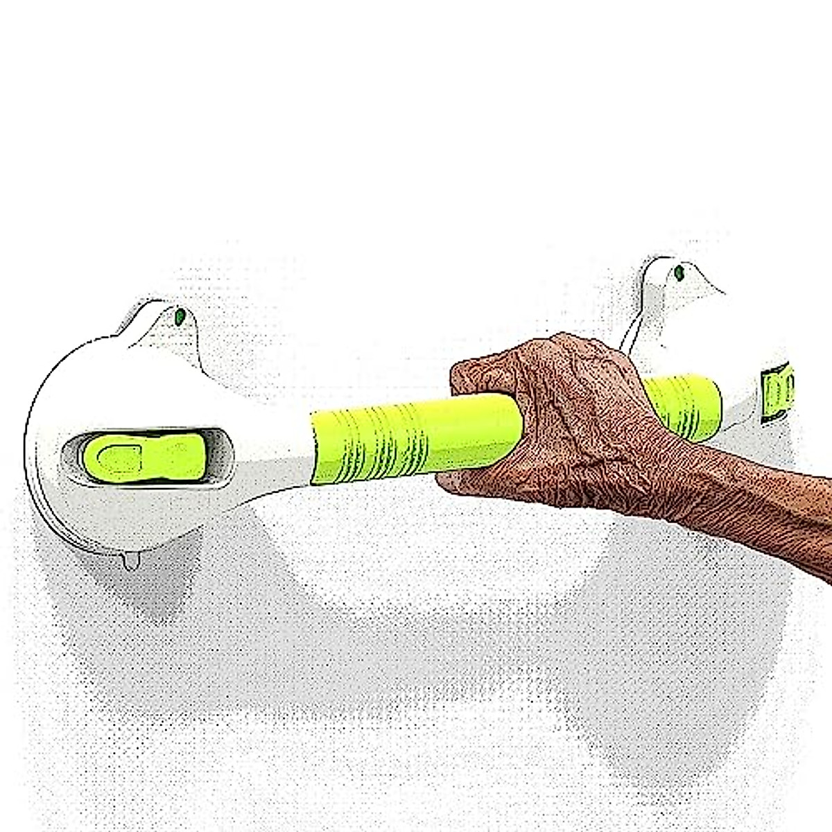 AmeriLuck 16.5in Suction Bath Grab Bar with Indicators, Balance Assist Bathroom Shower Handle (White/Yellow, Pack of 2)