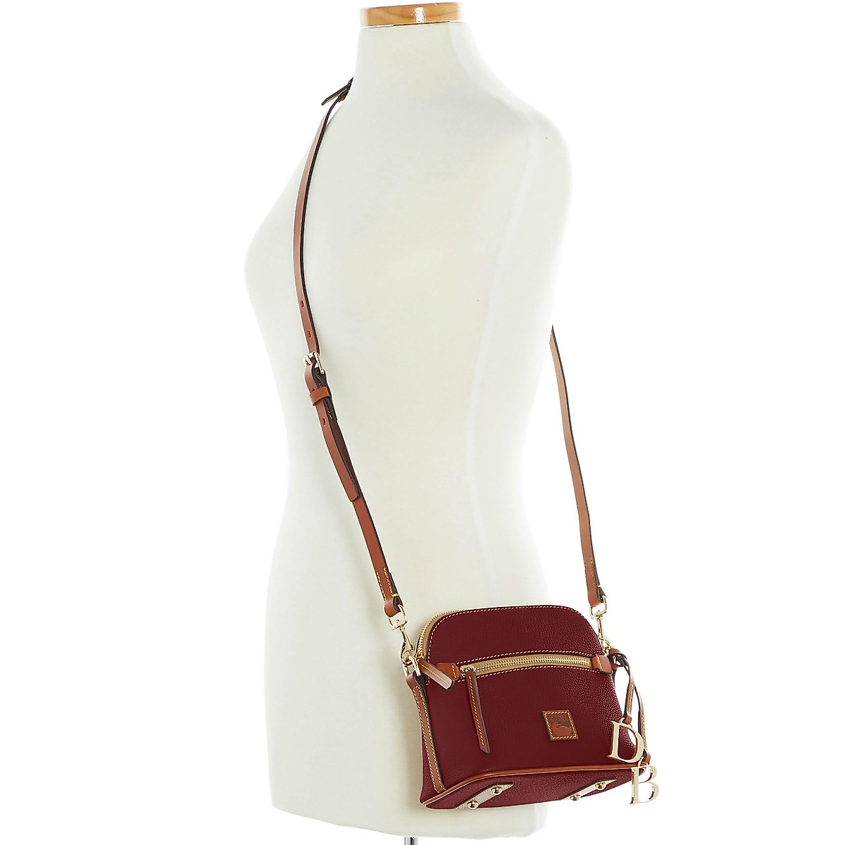 Dooney & Bourke Handbag, Pebble Grain Domed Crossbody - Brown