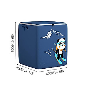 Large Capacity Clothes Quilts Storage Bag, Good Look & Durable Wardrobe Sorting Storage Box Portable Storage Bag Zipper Cup Storage Bag (100L One Piece)