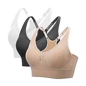 Coobie Seamless Fusion Racer Back Sports Bra for Women, 3 Pack Multicolor, One Size