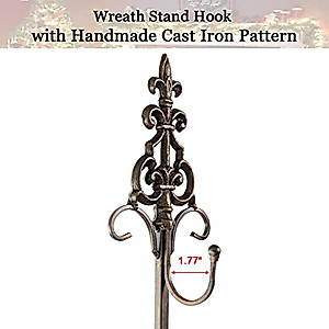 Wreath Stands for Display, Metal Wreath Holder Stand, Standing Wreath Hanger Stand with Study Wrought Iron Base, Adjustable Tabletop Display Stand for Christmas and New Year Wreath, Wedding Party Decor