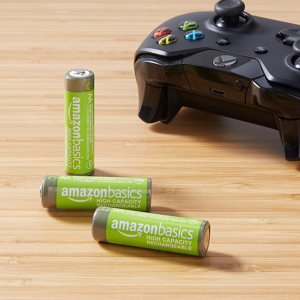 Amazon Basics 8-Pack AA Rechargeable Batteries, Recharge up to 400x, High-Capacity 2400 mAh, Pre-Charged