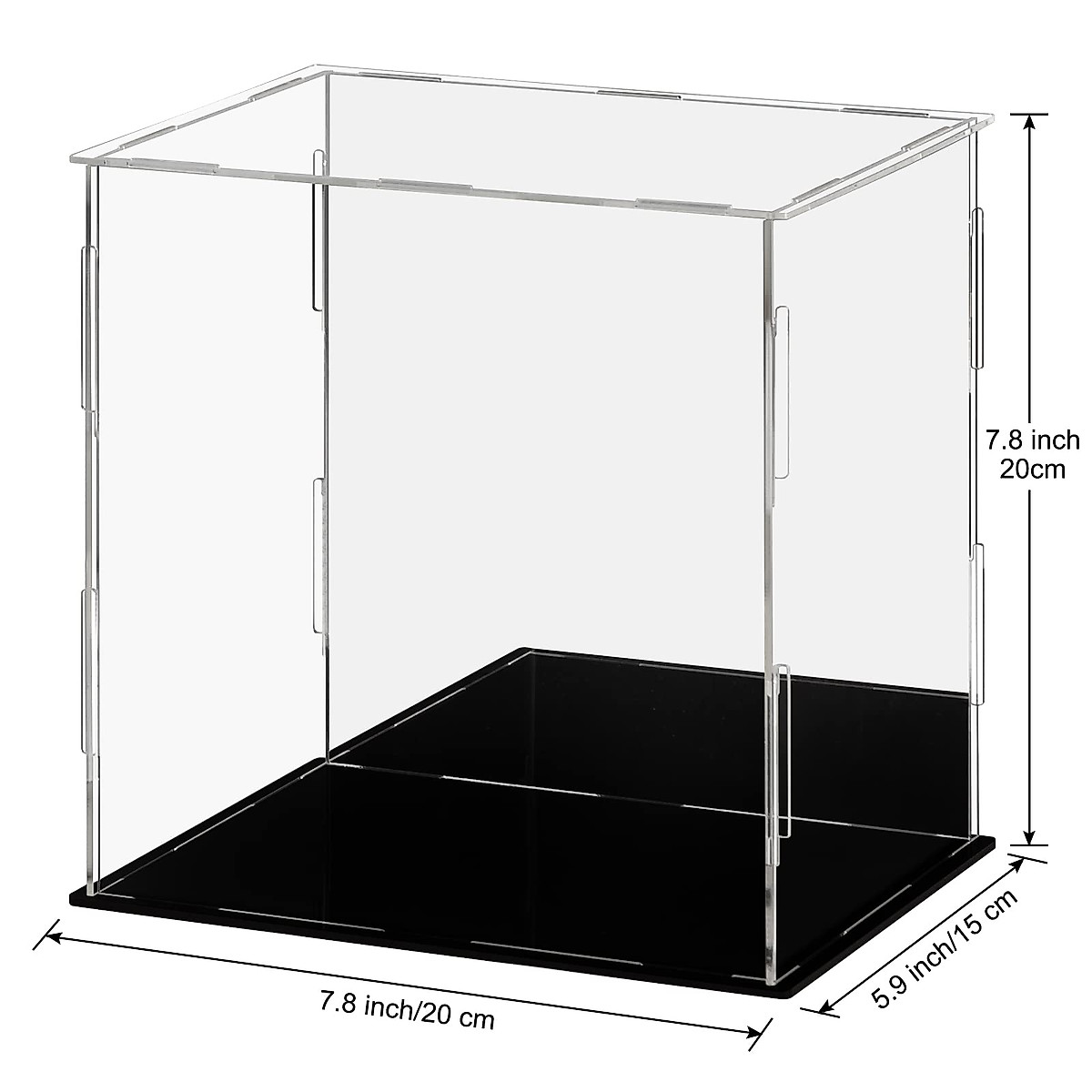 LileZbox Acrylic Display Case,Versatile Collectibles Display Showcase for Action Figures Toys,1 Pack (Black, 13.7x9.8x5.9 Inch)