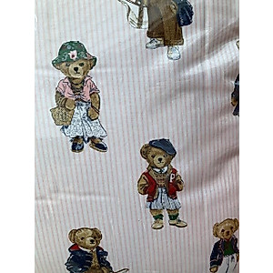 POLO RALPH LAUREN Teddy Bear Sweater Girls Pink Stripe King Comforter Set with 2 King Shams