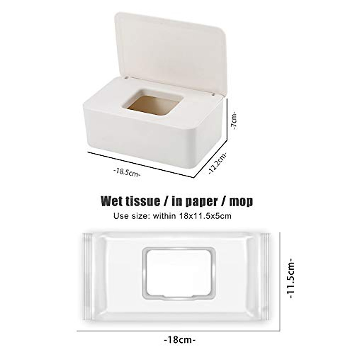 GQZ Wet Wipes Dispenser Holder Dust Proof Tissue Storage Box Case with Sealed Lid for Home Office Desk Keeps Wipes Fresh,Wipe Container